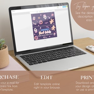 Editable Halloween Purple Food Labels, Halloween Pastel, Spooky Girly ...