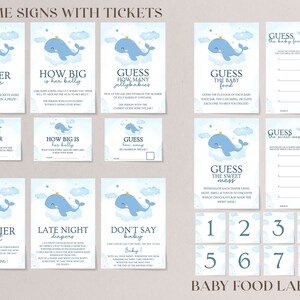 Whale Clouds Baby Shower Games Bundle, Whale Baby Shower Game Pack ...