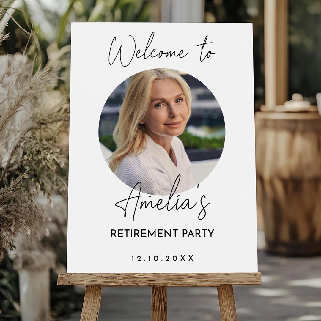 Retirement Party Welcome Sign Template, Minimalist Retirement ...