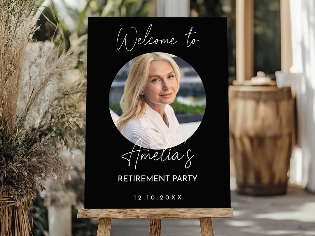 Retirement Party Welcome Sign Template, Minimalist Retirement ...