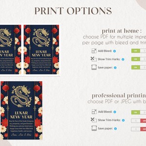 Chinese New Year Card Template, 2025 Dragon New Year, Chinese ...