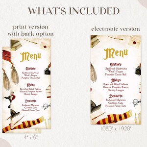 Editable Wizard Birthday Party Menu, Wizard Halloween Menu, Printable ...