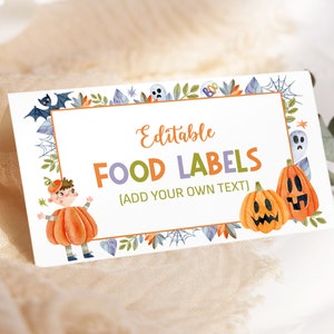 Editable Halloween Food Labels, Pumpkin Costume Party Spooktacular ...