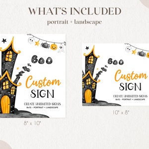 Editable Halloween Party Custom Sign, Spooky House, Costume Party ...
