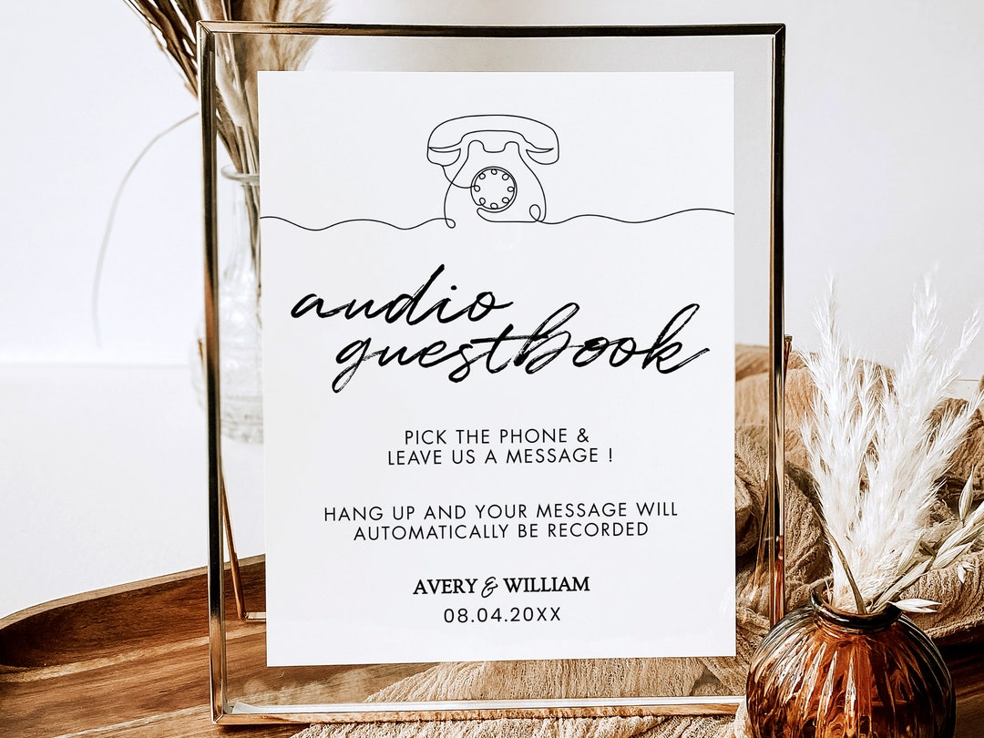 Audio Guest Book Wedding Sign Template, Telephone Wedding Sign ...