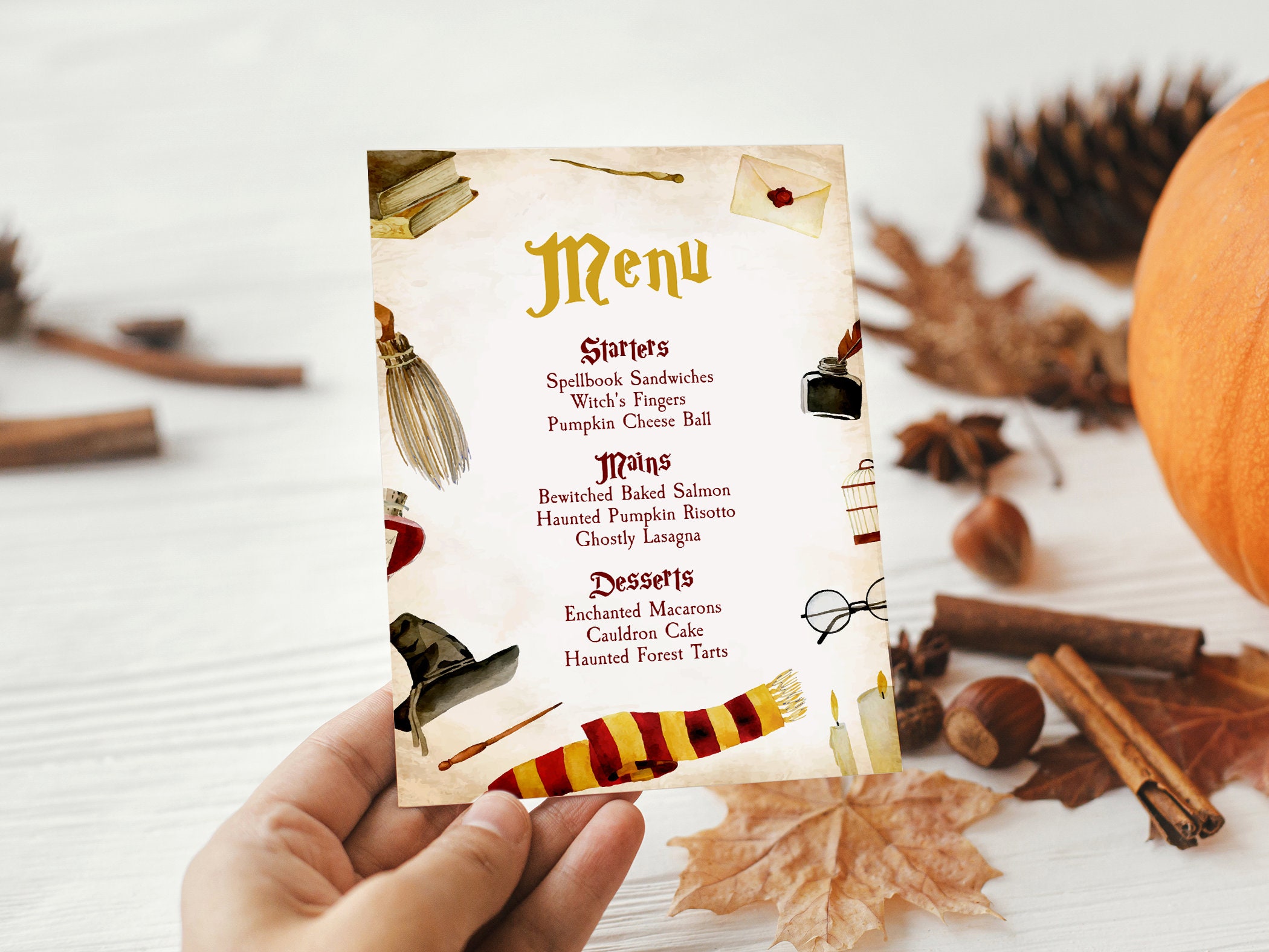 Editable Wizard Birthday Party Menu, Wizard Halloween Menu, Printable Magical Wizardry Dinner ...