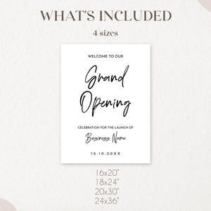 Grand Opening Welcome Sign Template, Minimalist Business Launch Signage ...