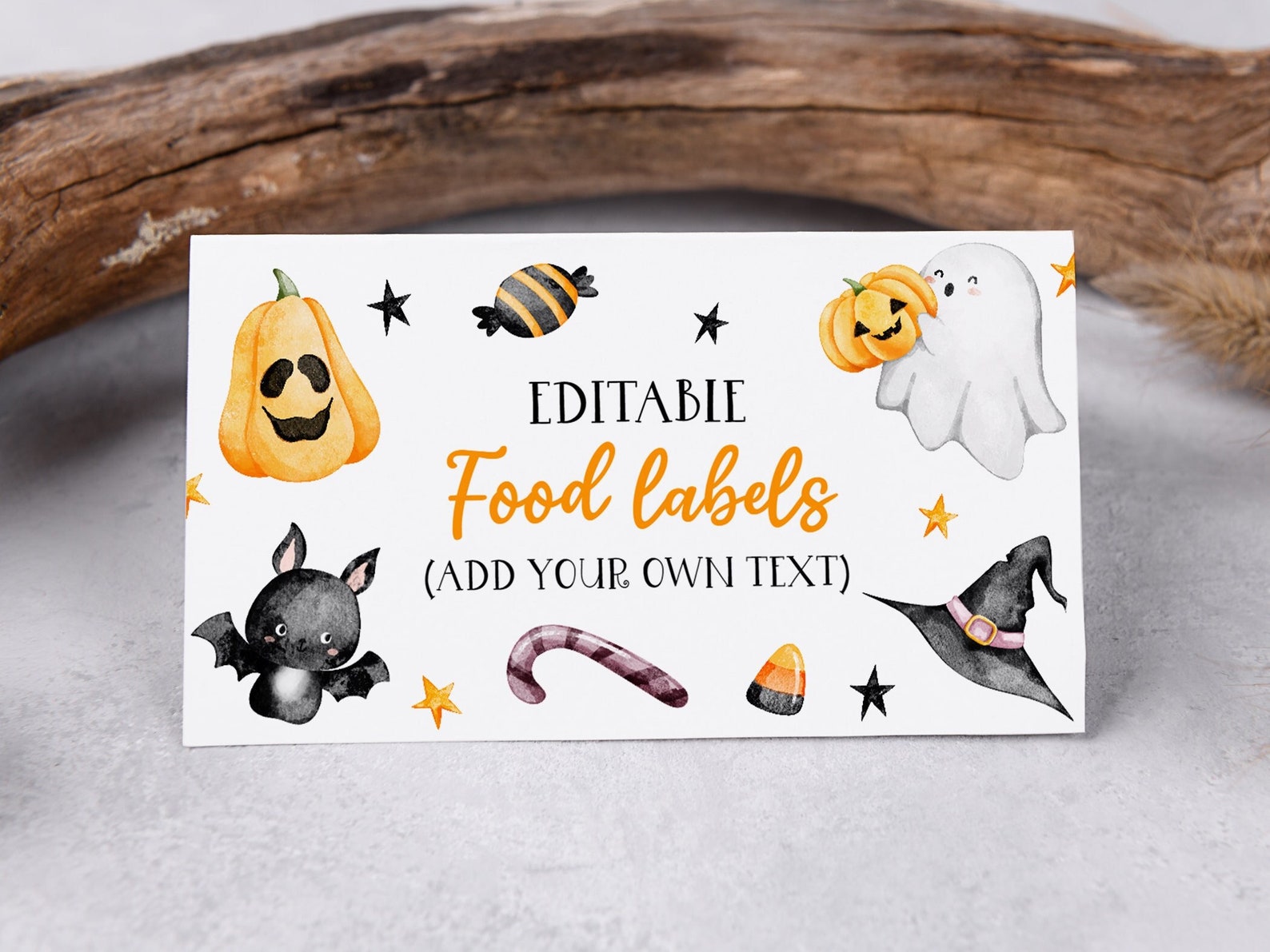 Editable Halloween Food Labels, Pumpkin Ghost Costume Party ...