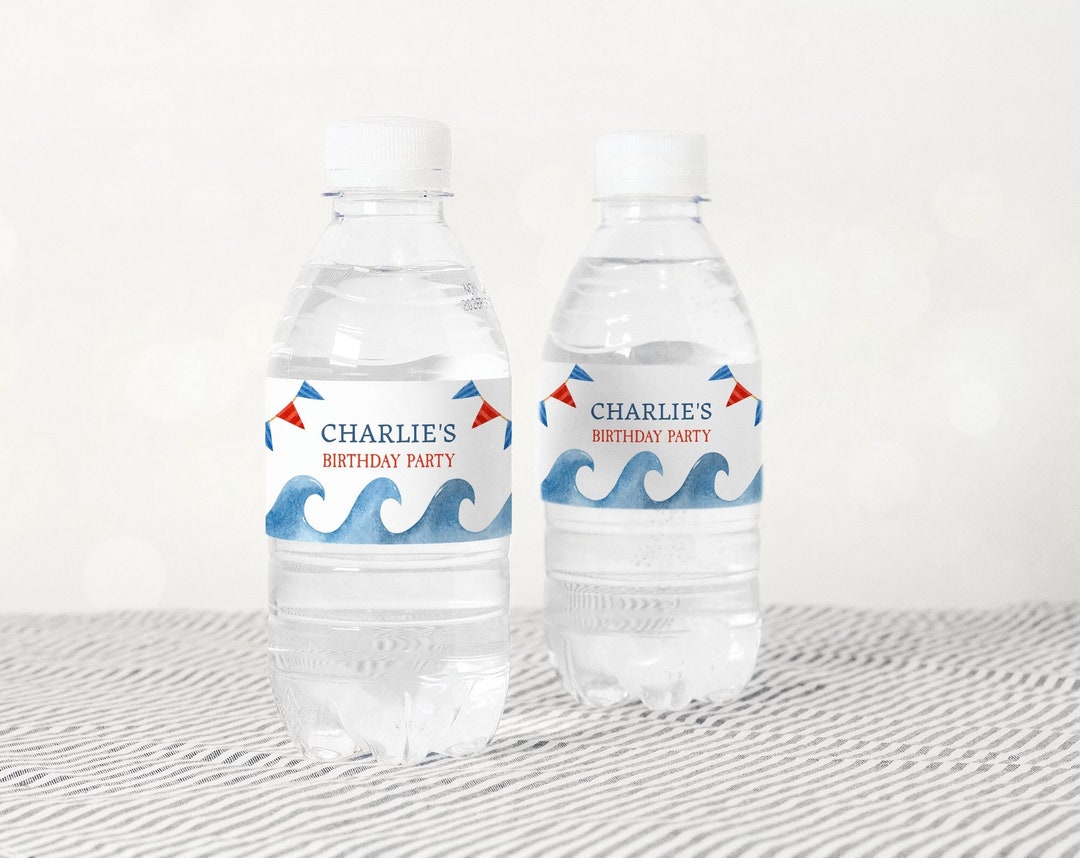Editable Nautical Birthday Party Bottle Label, Sailor Boy Bottle Label ...