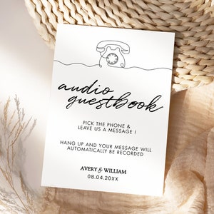 Audio Guest Book Wedding Sign Template, Telephone Wedding Sign ...