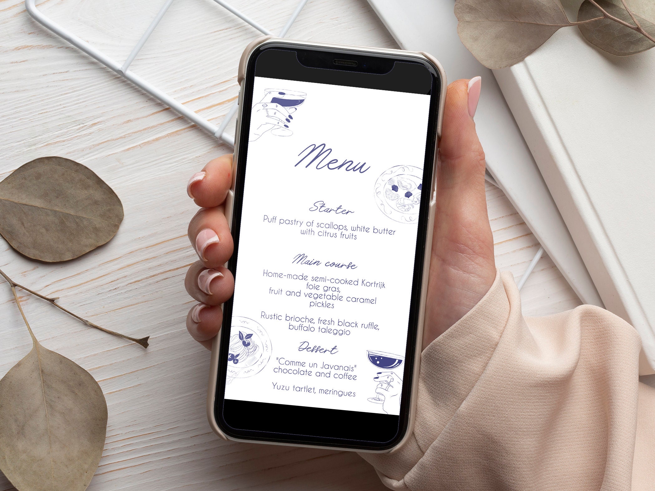 Hand Drawn Menu Editable Wedding Menu Template, Scribble Illlustrated ...