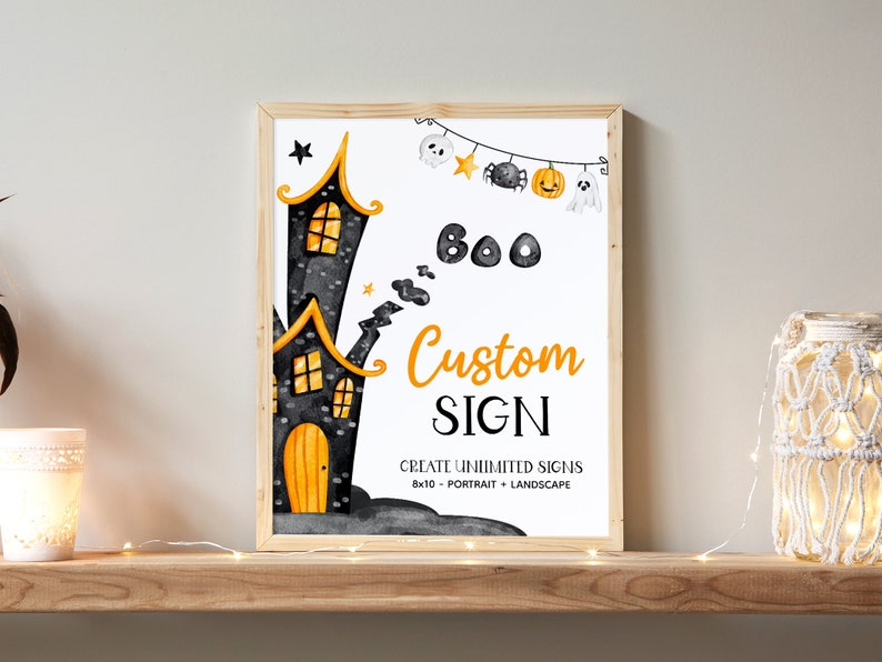 Editable Halloween Party Custom Sign Spooky House Costume - Etsy