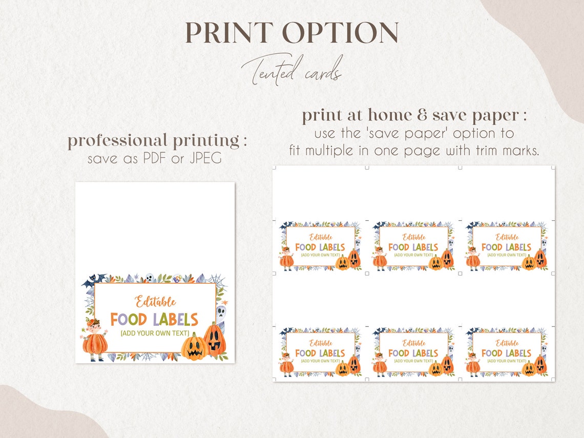 Editable Halloween Food Labels, Pumpkin Costume Party Spooktacular ...