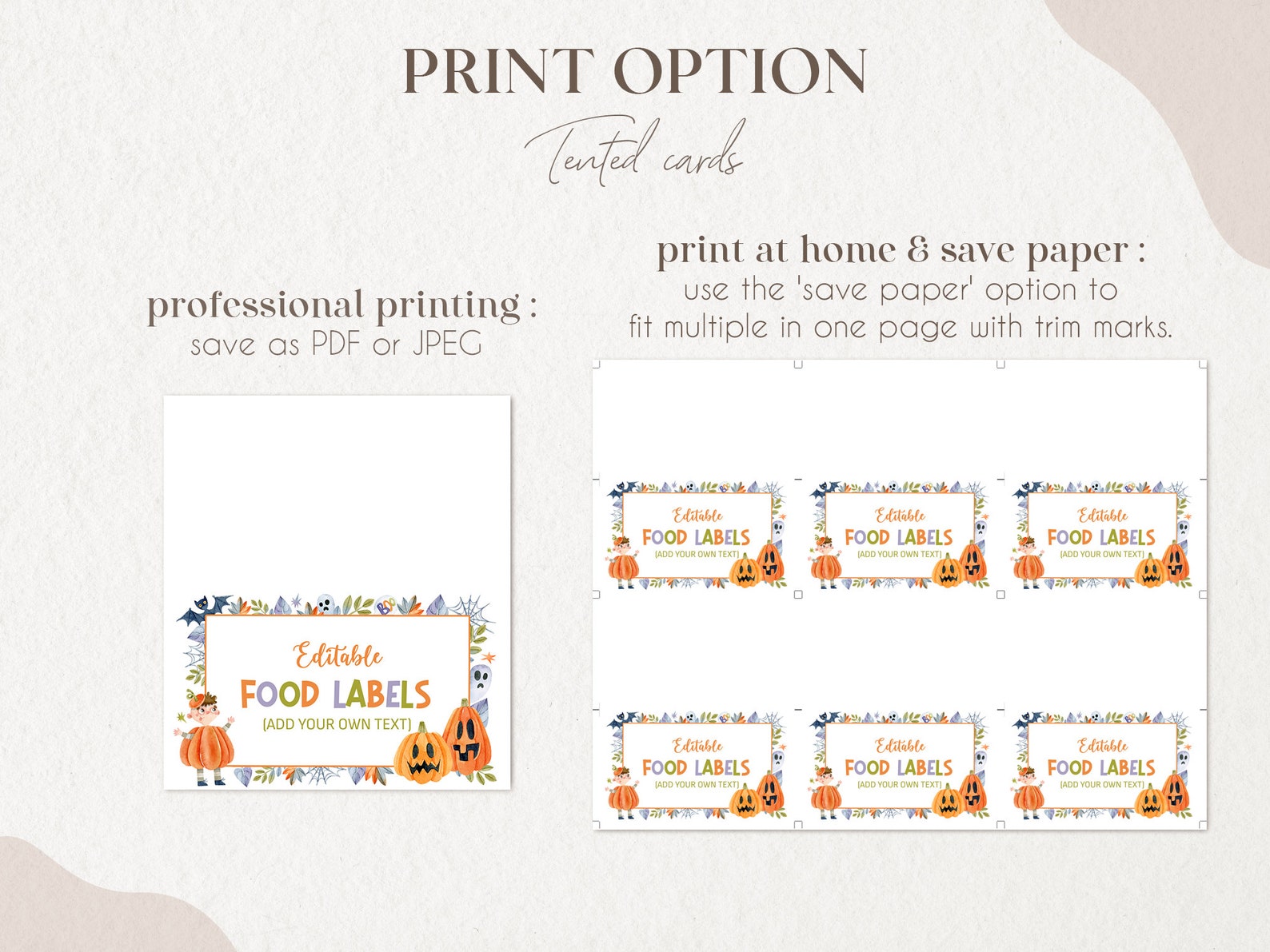 Editable Halloween Food Labels, Pumpkin Costume Party Spooktacular ...
