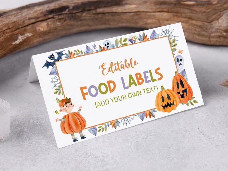 Editable Halloween Food Labels, Pumpkin Costume Party Spooktacular ...