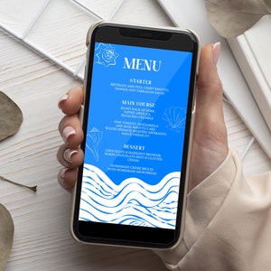 Beach Party Menu Editable, Summer Party Menu Template, Nautical, Shells ...