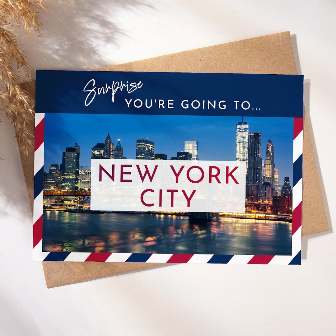 New York Surprise Trip Card, Surprise You're Going To, Suprise Travel ...