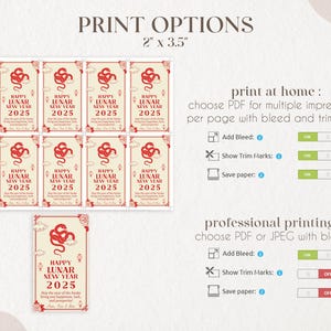 Lunar New Year Snake Gift Tag, Chinese New Year Favor Tag, Snake Tag ...