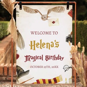 Wizard Birthday Party Welcome Sign, Wizard Birthday Welcome Sign ...