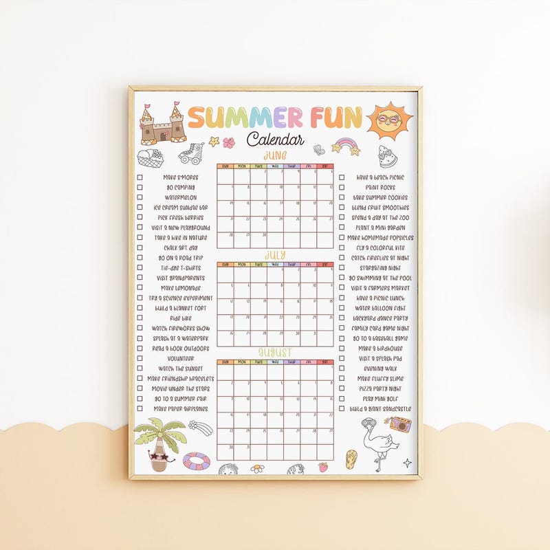 Summer Calendar - Etsy