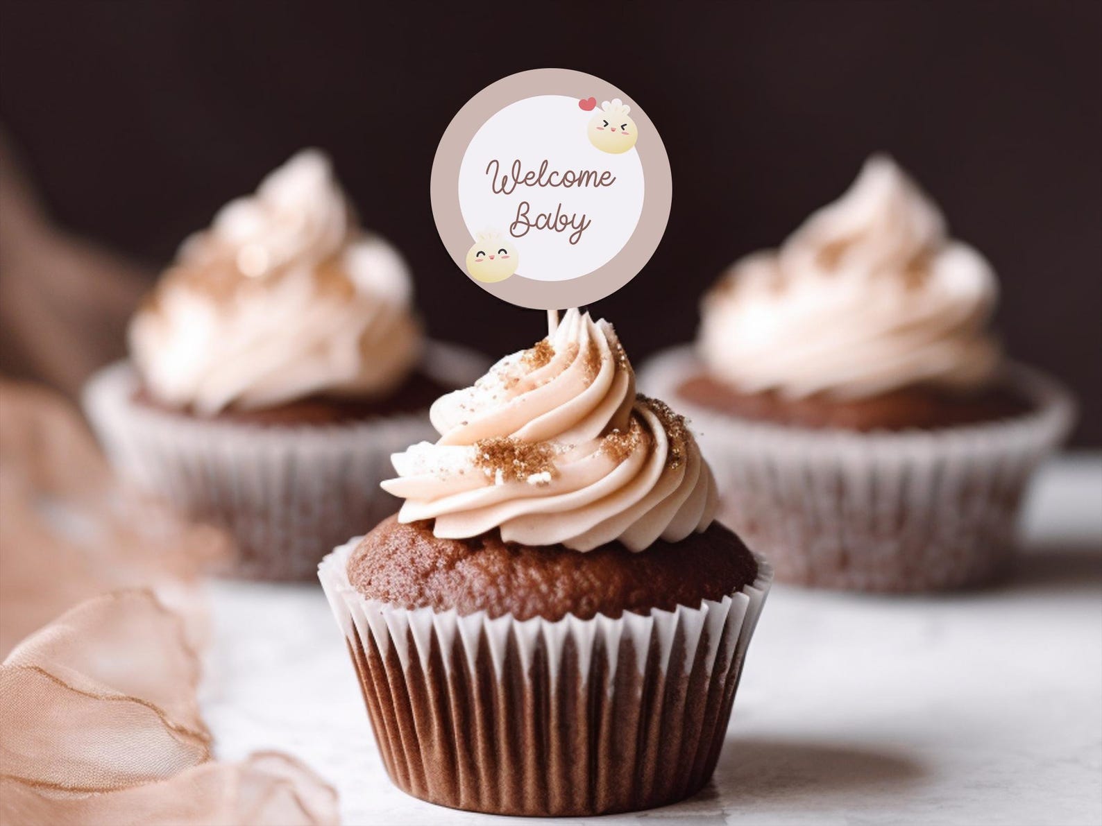 Little Dumpling Cupcake Toppers Baby Shower, Dim Sum Baby Decorations ...