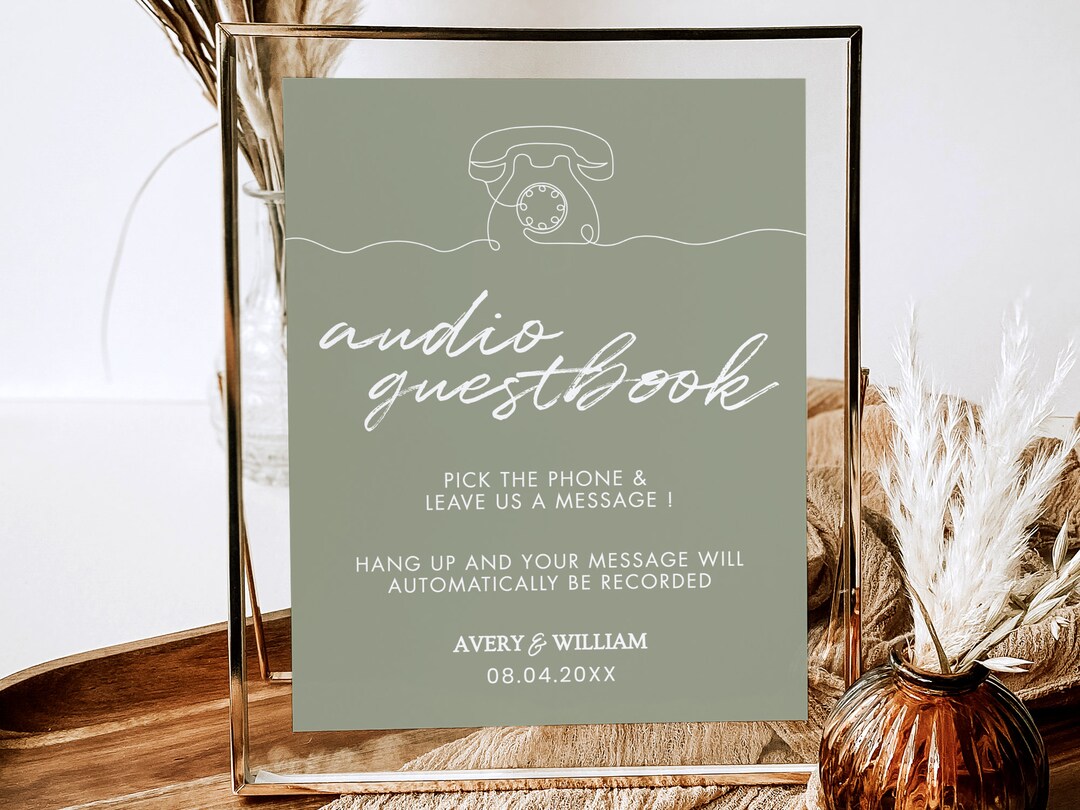 Audio Guest Book Wedding Sign Template, Telephone Wedding Sign ...