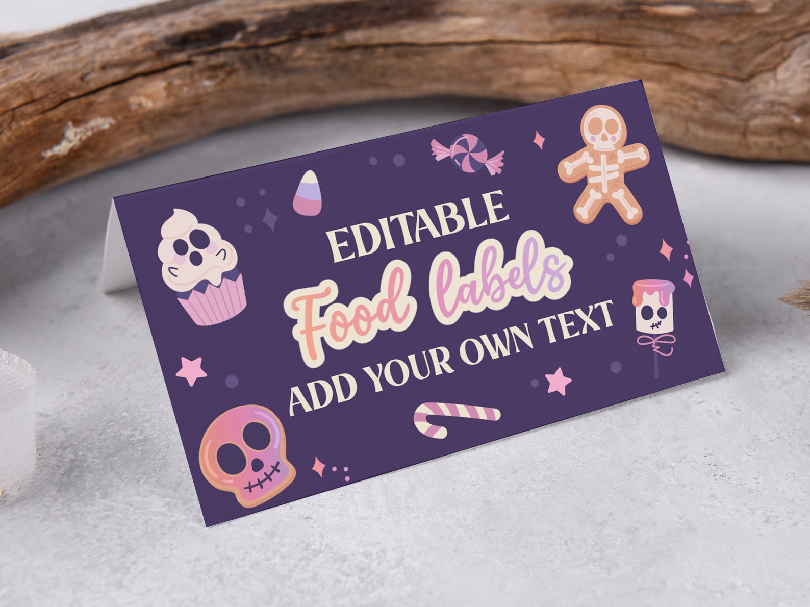 Editable Halloween Purple Food Labels, Halloween Pastel, Spooky Girly ...