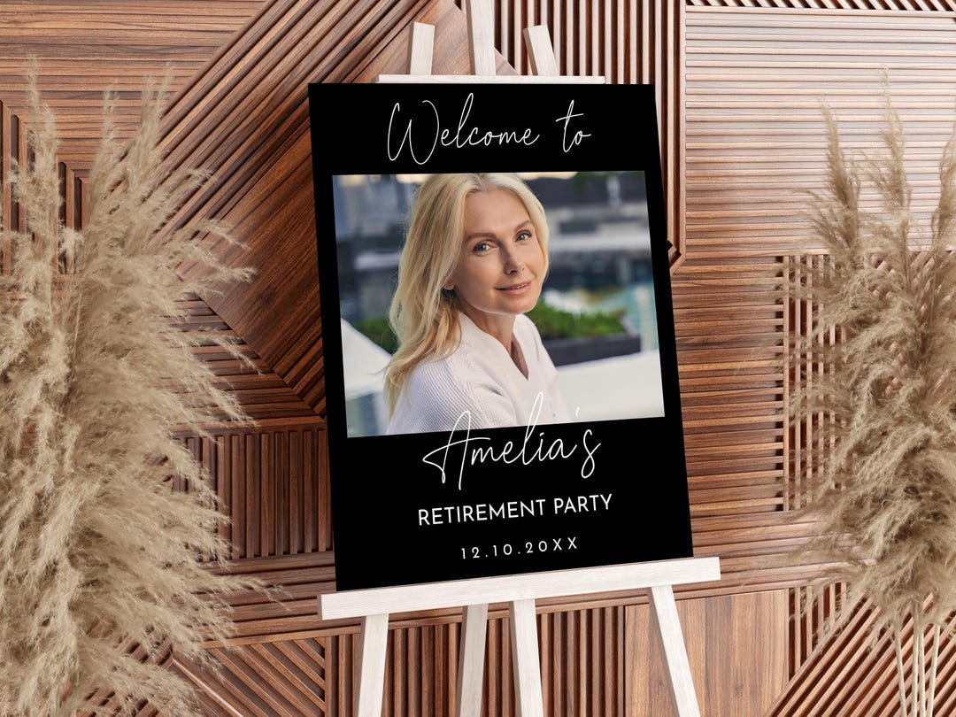 Retirement Party Welcome Sign Template, Minimalist Retirement ...