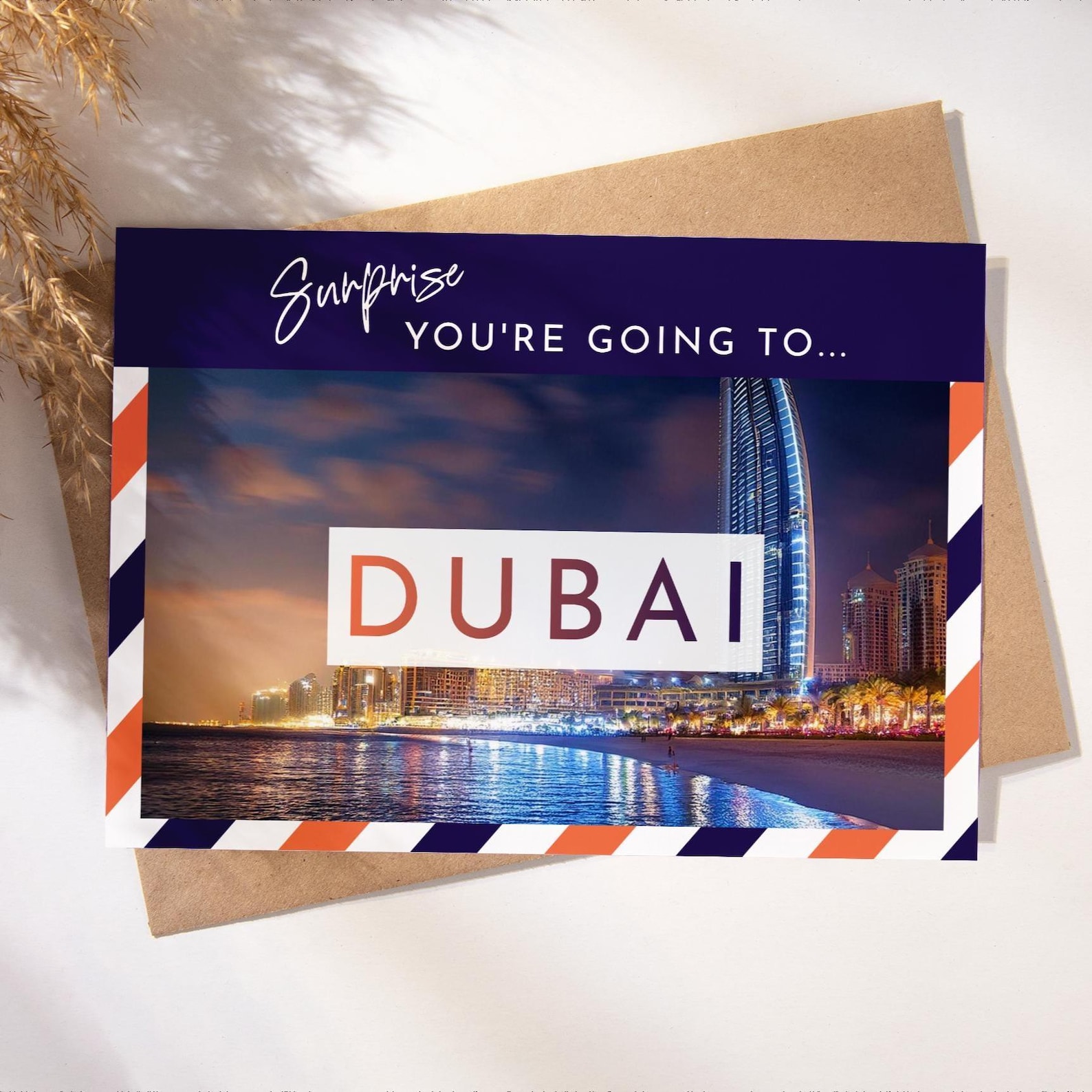 Dubai Surprise Trip Card, Surprise You're Going To, Suprise Travel Card ...