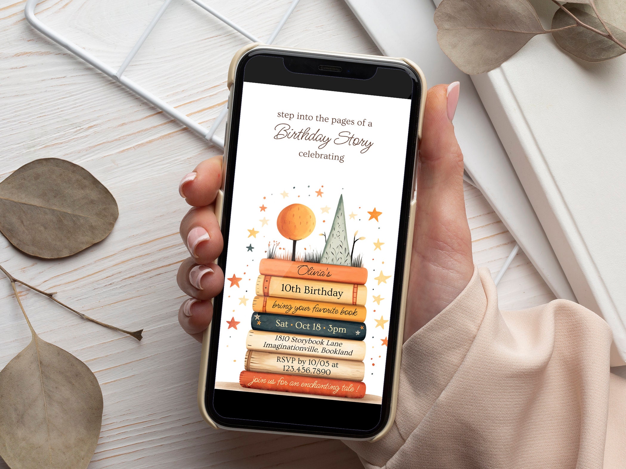 Storybook Birthday Invitation Editable, Book Themed Party Template ...