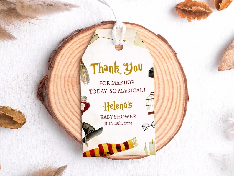 Wizard Baby Shower Tag Wizard Thank You Tag Printable - Etsy
