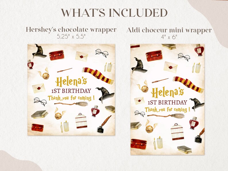 Wizard Birthday Chocolate Bar Wrapper, Wizardry 1st Birthday Chocolate ...