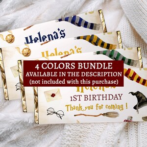 Wizard Birthday Chocolate Bar Wrapper, Wizardry 1st Birthday Chocolate ...