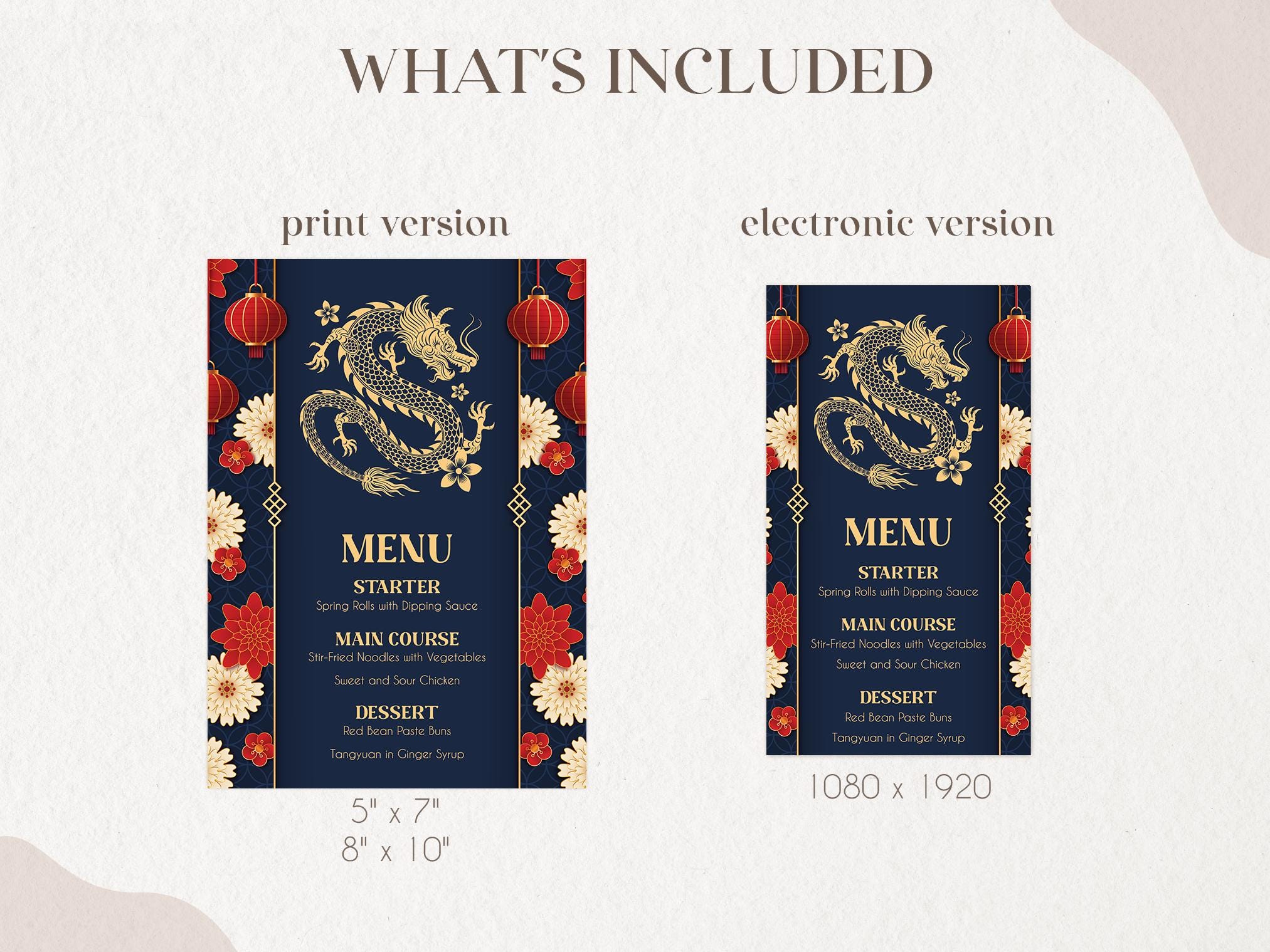 Dragon Chinese Menu Template, 2025 New Year, Chinese Celebration, Lunar ...