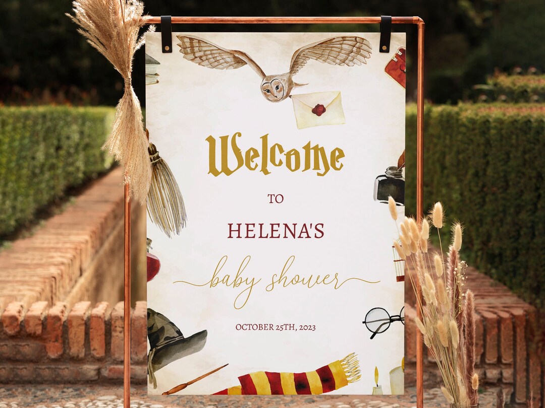 Wizard Baby Shower Welcome Sign, Wizard Welcome Sign, Printable Magical ...