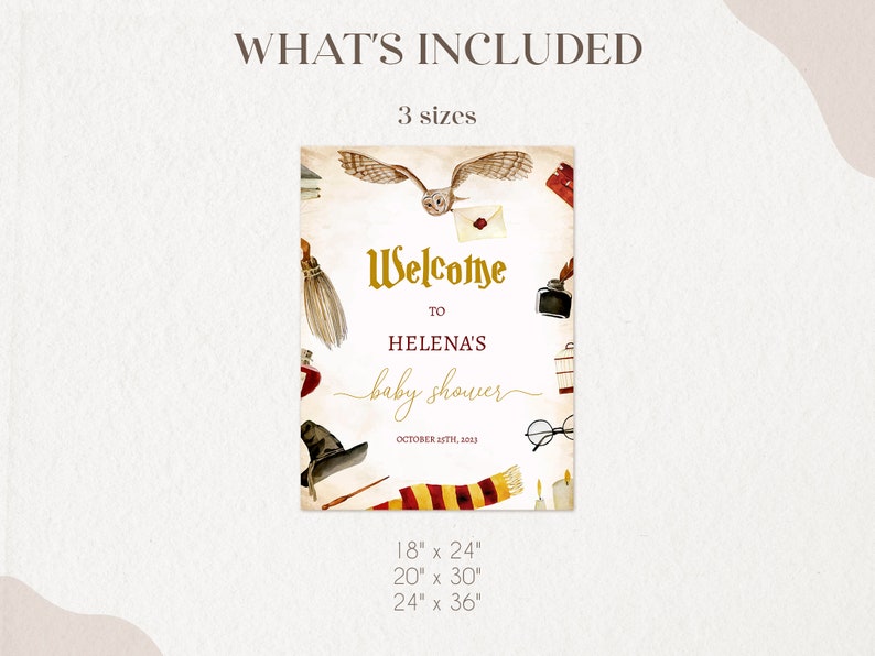 Wizard Baby Shower Welcome Sign, Wizard Welcome Sign, Printable Magical ...