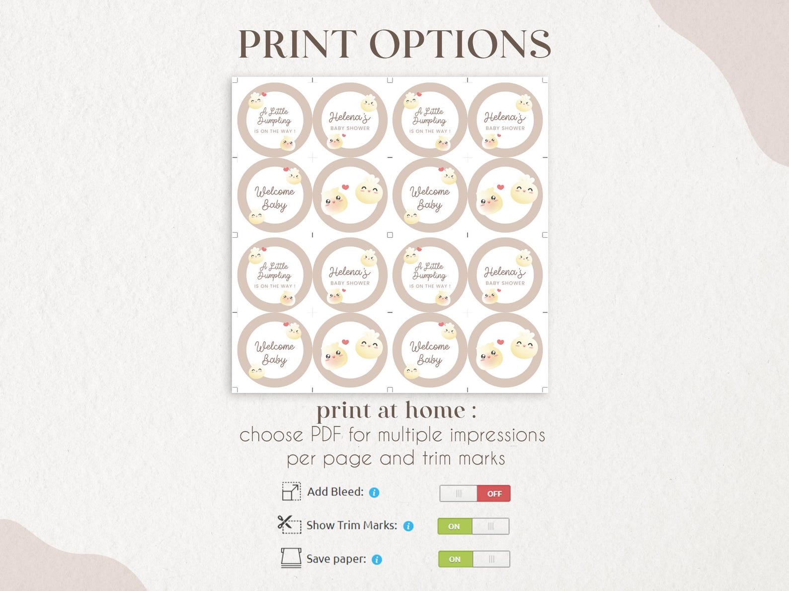 Little Dumpling Cupcake Toppers Baby Shower, Dim Sum Baby Decorations ...