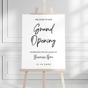 Grand Opening Welcome Sign Template, Minimalist Business Launch Signage ...
