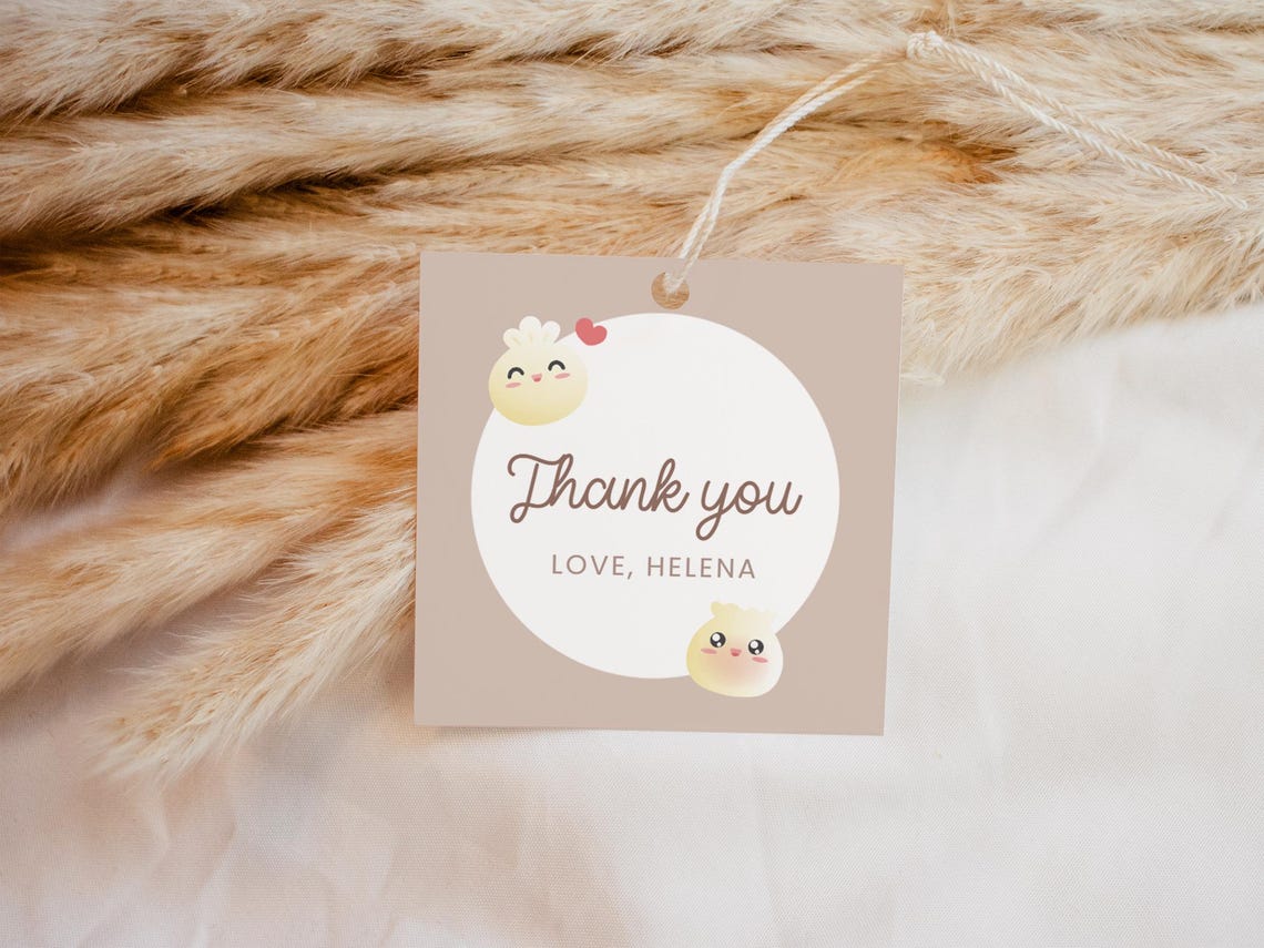 A Little Dumpling Gift Tag Editable, Dim Sum Baby Shower Thank You Tag ...