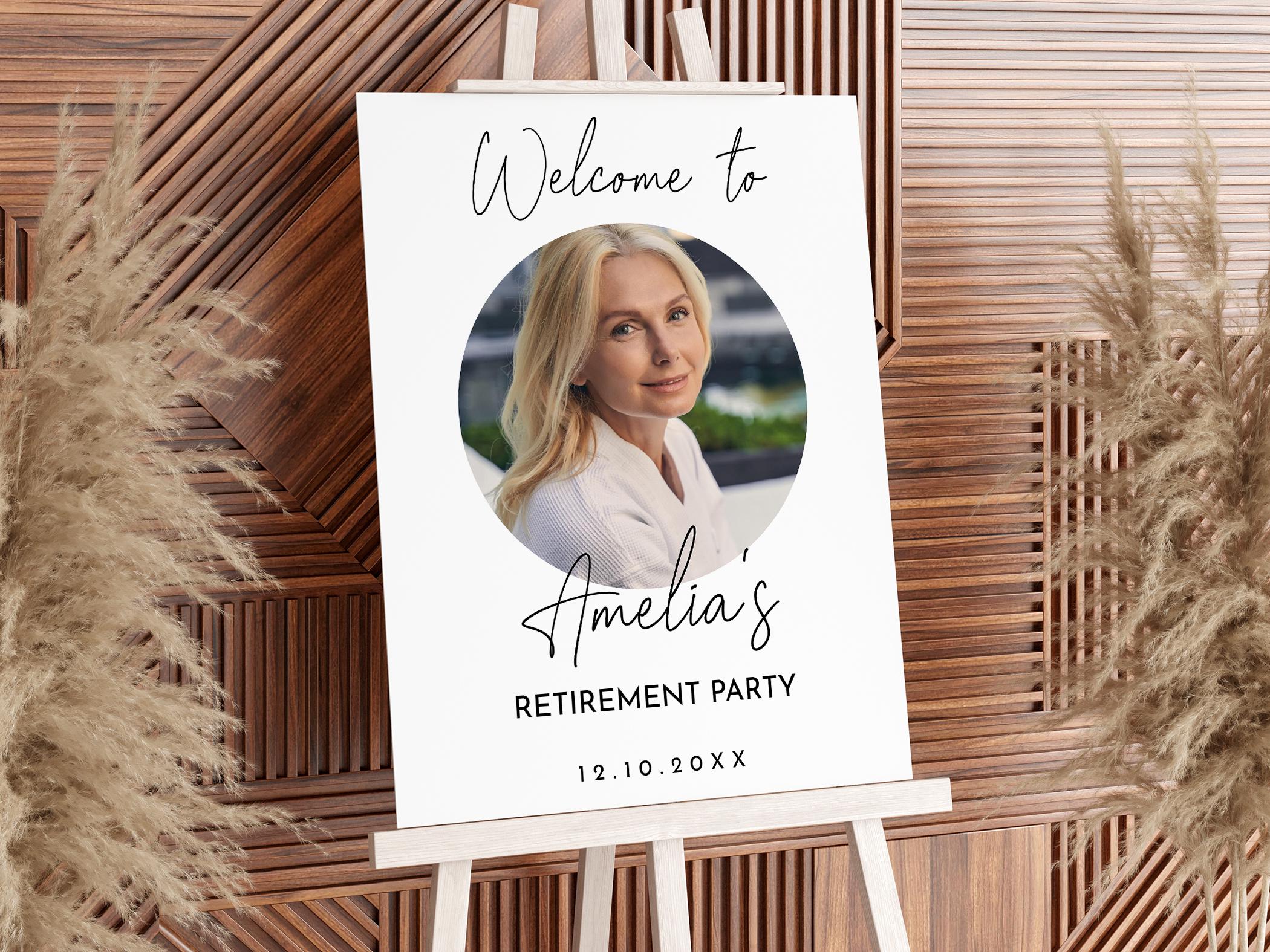 Retirement Party Welcome Sign Template, Minimalist Retirement ...