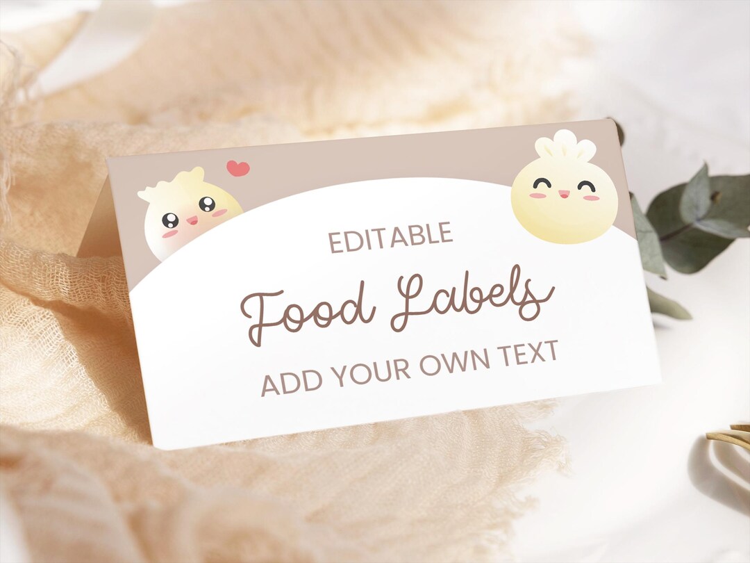 Dumpling Baby Shower Food Labels, Dumpling Label Cards Birthday, Dim ...