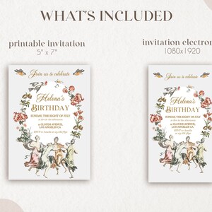 Vintage Regency Bridal Shower Invitation Template, Victorian, Floral ...