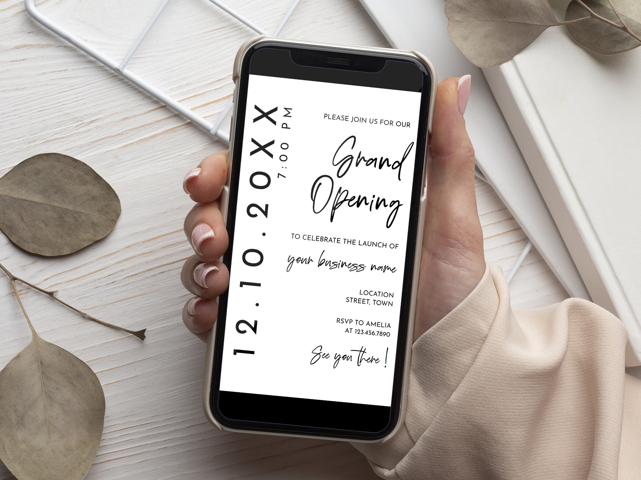 Minimalist Grand Opening Invitation Template, Modern Business Event, We ...