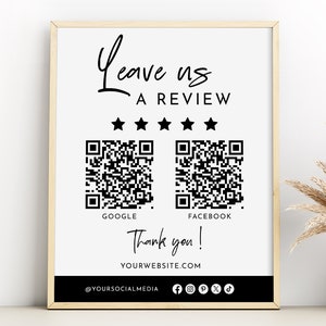 Leave Us A Review Minimalist Template, Review Sign, Ask for Review ...