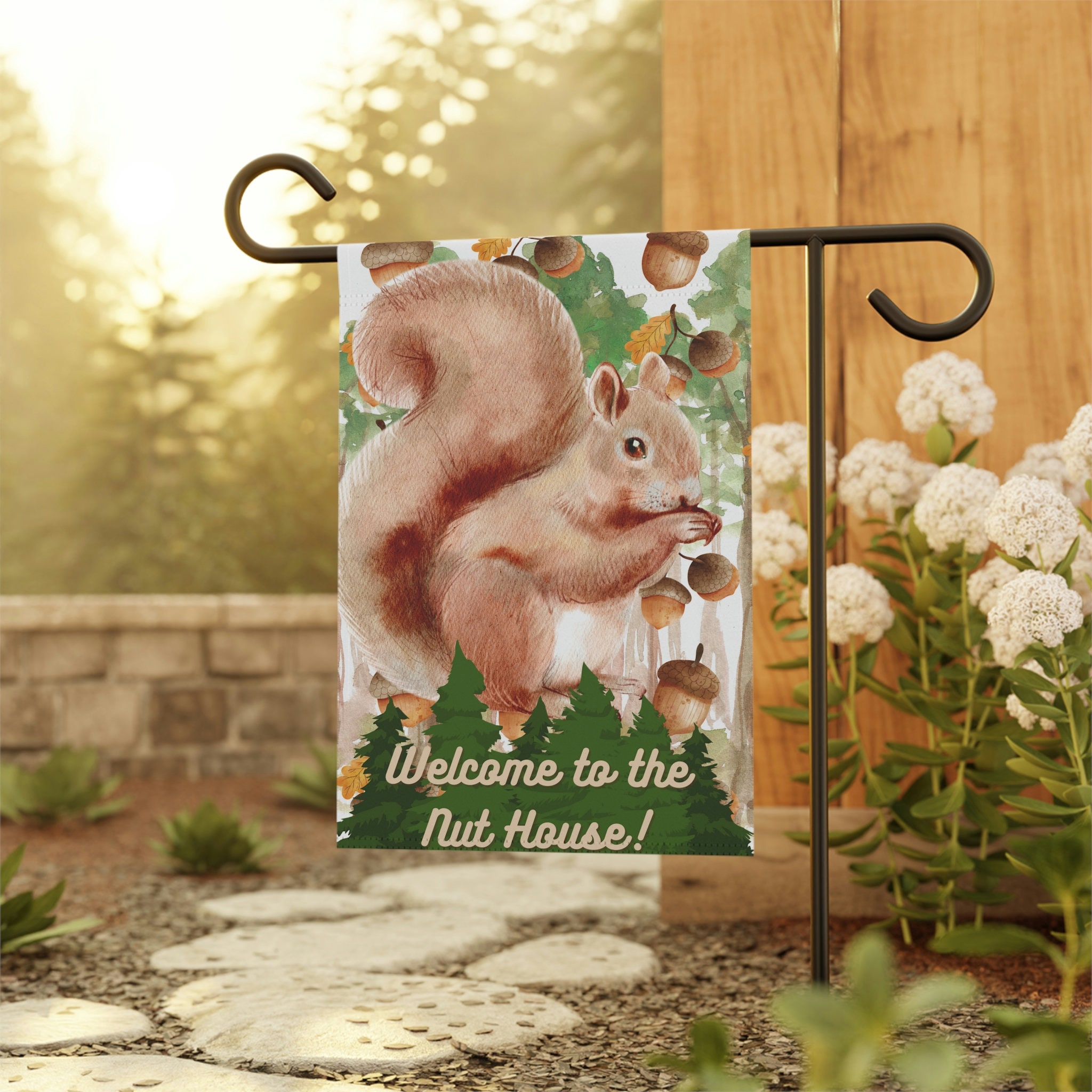 Welcome to the Nut House, Squirrel Garden Flag, Squirrel Woodland ...