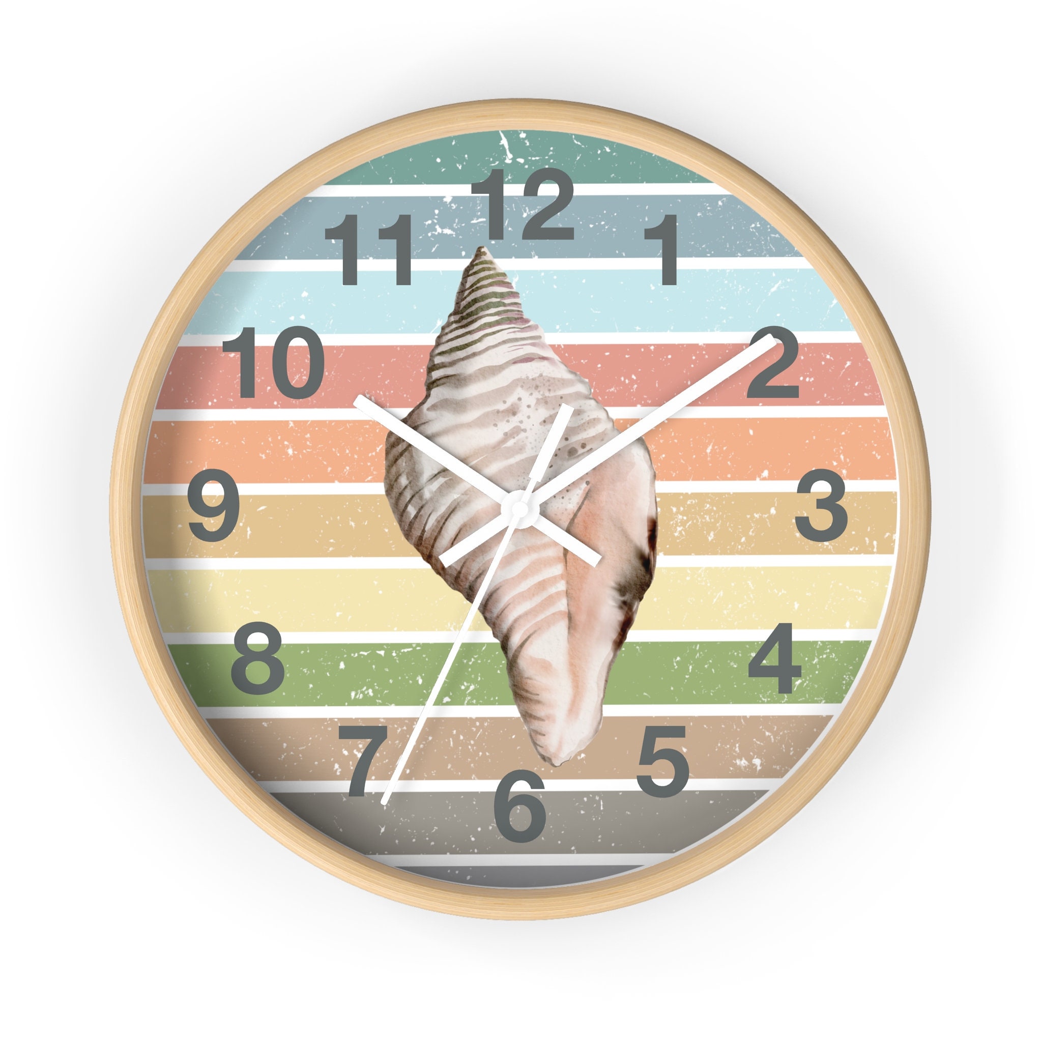 Coastal Clock, Beach Decor Beach House Clock, Summer Wall Clock ...