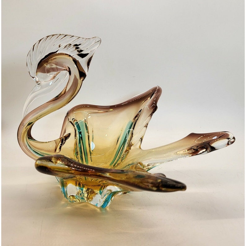 Rare Multi-colored Venetian Murano Glass Swan Handmade Ashtray Bowl - Etsy
