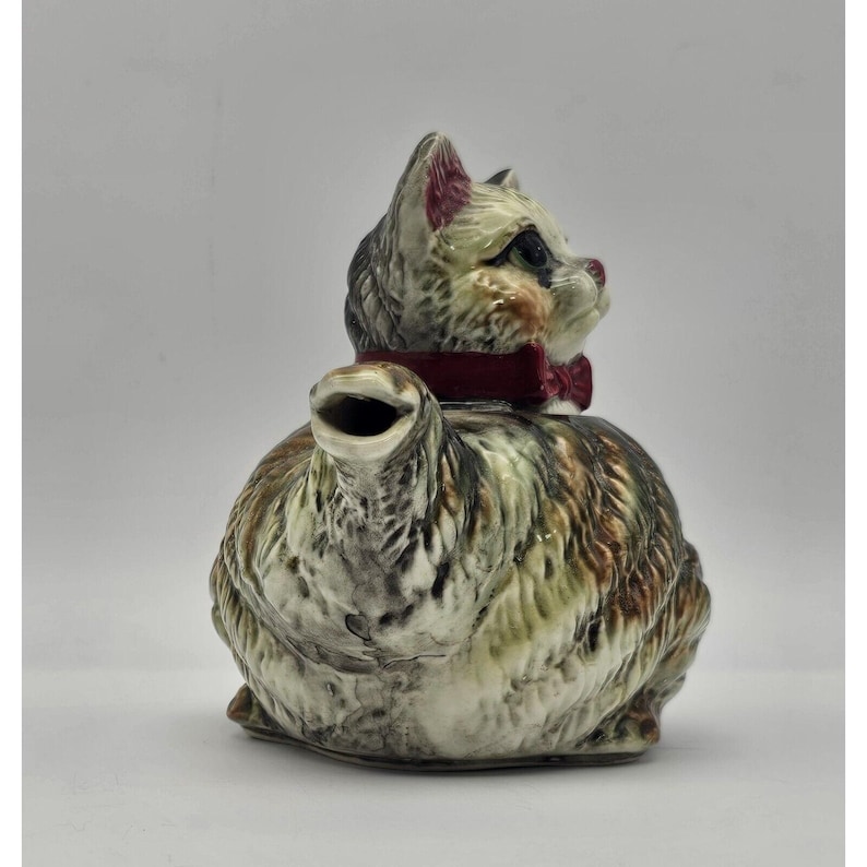 Vintage Royal 1950 Black & Brown Tabby Cat Decorative Tea Pot Made in ...