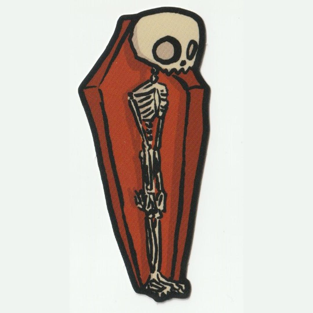 Funky Skeleton & Coffin Vinyl Sticker - Etsy