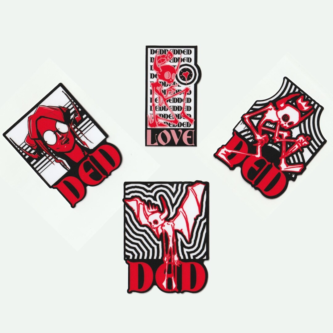 Funky Demons & Horned Icons - Black and Red Sticker Pack - Etsy